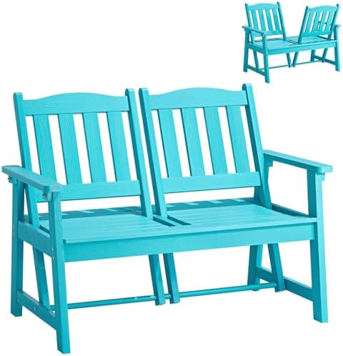 Amazon.com: ONBRILL Outdoor Bench, 2-Person Weatherproof Garden Bench ...