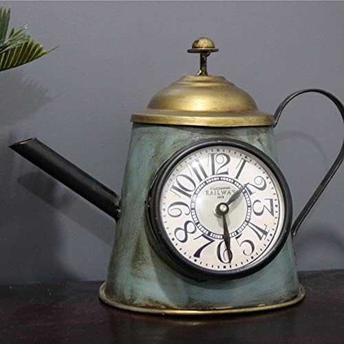 Malik Designs Kettle Shaped Table Clock | Multicolor Metal Desk Clock ...