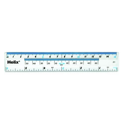 1 x HELIX 15cm/6 Inch CLEAR PLASTIC RULER : Amazon.co.uk: Stationery ...