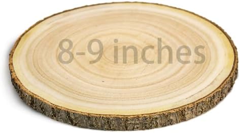 Amazon.com: MUKLEI 6 Pack 8-9 Inch Wood Slices, Unfinished Natural Wood ...
