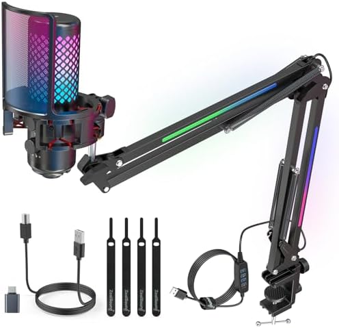 TONOR USB Gaming Microphone Kit for PC, Cardioid Condenser Computer Mic ...