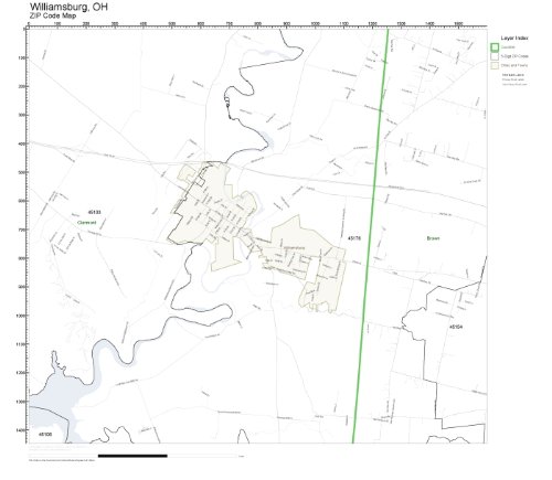 ZIP Code Wall Map of Williamsburg, OH ZIP Code Map Laminated: Amazon ...