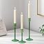 Glasseam Glass Candle Sticks Holder Tall: Taper Candle Holder Set of 3 ...