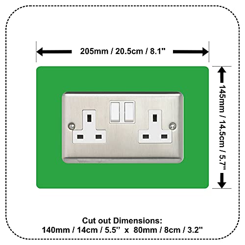 Double Socket Surround, Square Acrylic Back Panel Finger Plate ...