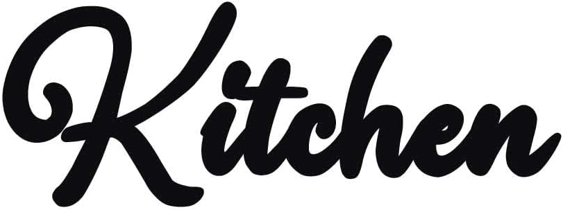 Amazon.com: Cursive Kitchen Text 11 inch Black Indoor Wall Vinyl Decal ...