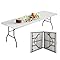 Amazon.com : PayLessHere Folding Table 8FT Camping Table Plastic Picnic ...