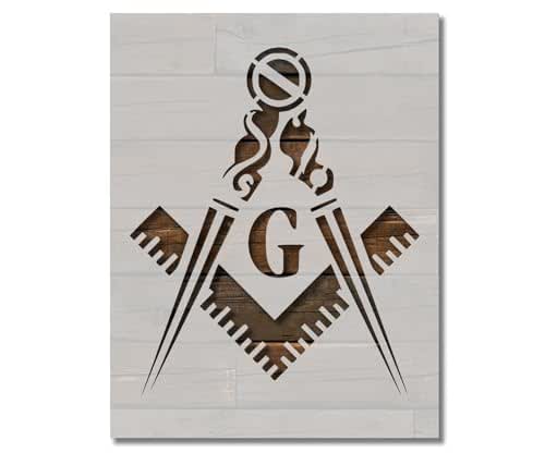 Amazon.com: Masonic Freemason Mason Square and Compass Stencil Template ...