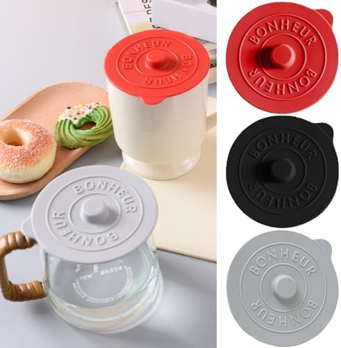 3 Pcs Silicone Lids Food Covers Cup Lids Anti Dust Mug Covers Reusable ...