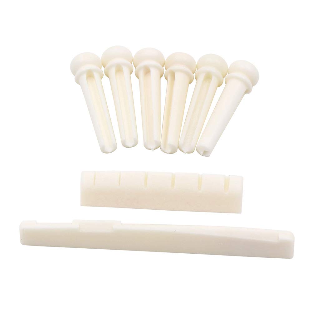 Snapklik.com : DISENS Acoustic Guitar Bone Bridge Pins,6 String ...