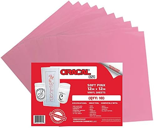 Amazon.com: ORACAL 631 Matte Soft Pink Adhesive Craft Vinyl 12 Inches x ...