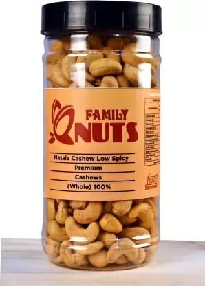 FAMILY NUTS Dry Salted Cashew Roasted Kaju Dry Oven Masala Kaju, Non ...