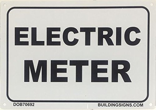 Electric Meter Sign (White 7X10 Aluminium): Amazon.com: Industrial ...
