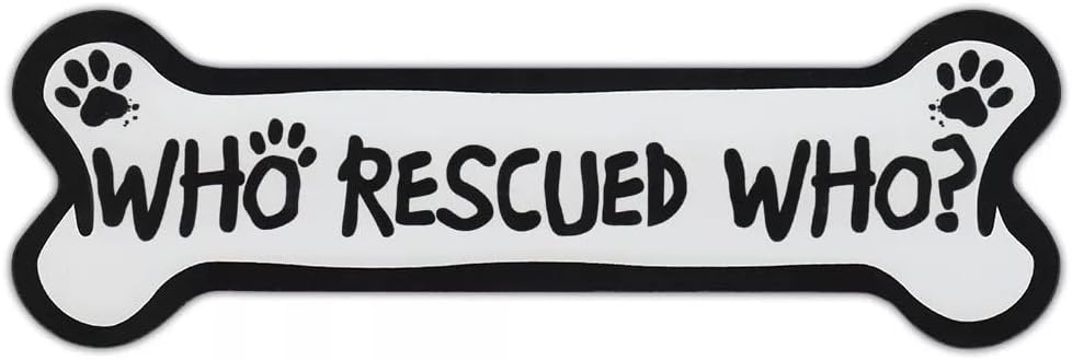 Amazon.com: Bumper Magnet Dog Bone Shaped: WHO Rescued WHO w/Paws 7 ...