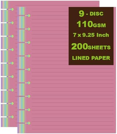 Amazon.com : ZGMJ Classic Size Discbound Lined Refill Paper, 9-Disc ...