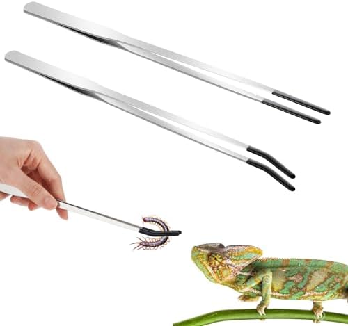 Amazon.com: 2PCS Stainless Steel Reptile Feeding Tongs with Rubber Tip ...