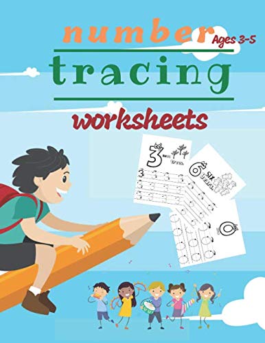 number tracing worksheets Ages 3-5: trace numbers practice workbook for ...