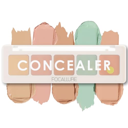 FOCALLURE Color Correcting Concealer Palette - 5 Colors Corrector ...