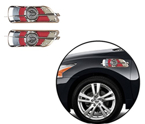 Mozee-New Hot Decorative Euro Style Duct Car [Chrome-Red] Fender Side ...