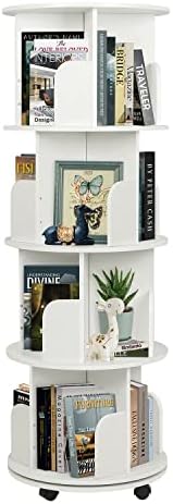Amazon.com: Arcwares Rotating Bookshelf, 4 Tier 360° Revolving Bookcase ...