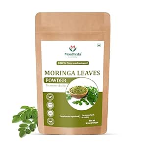 Moolveda Pure Moringa(Moringa oleifera) Leaves Powder For Natural Energy & Nutrient Boost with ...