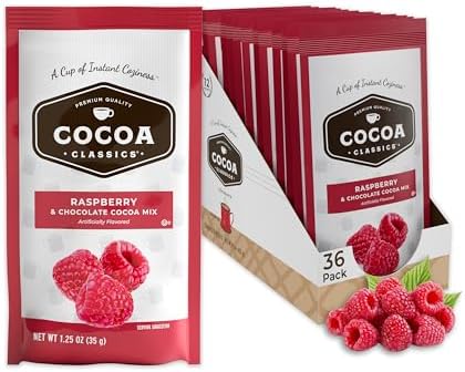 Amazon.com : Cocoa Classics Raspberry Cocoa Mix, Hot Chocolate, Made ...