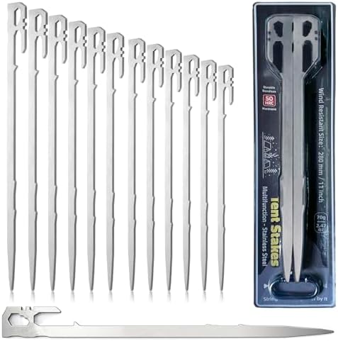 Amazon.com : 16 Pack Tent Stakes Heavy Duty Metal Tent Pegs for Camping ...