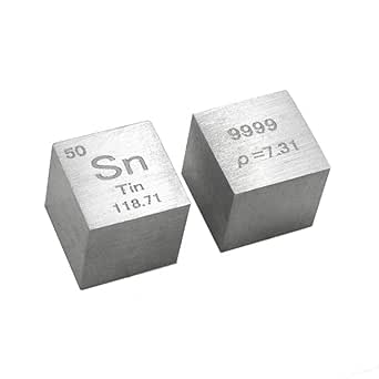 DUOXIO Tin Metal 10mm Density Cube 99.9% Tin Sn Cube 0.39 inch for ...