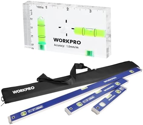 WORKPRO 3-Piece Spirit Level Set and 3-3/4 Inch Mini Level Tool ...