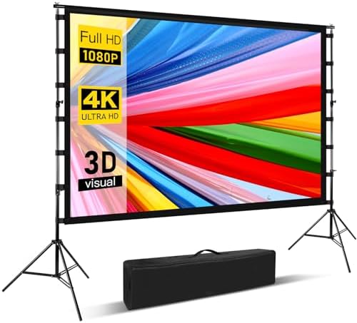Amazon.com: Abdtech Portable Outdoor Movie Screen, 120 inch 3D ...