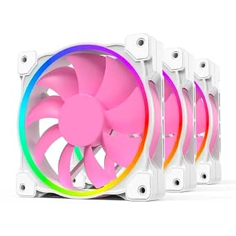 ID-COOLING ZF-12025-PINK Trio 120mm Case Fan 3 Pack Pink Fan MB Sync(5V ...