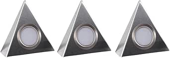 Britalia 3 Pack LED Stainless Steel Under Cabinet Triangular Head Light ...