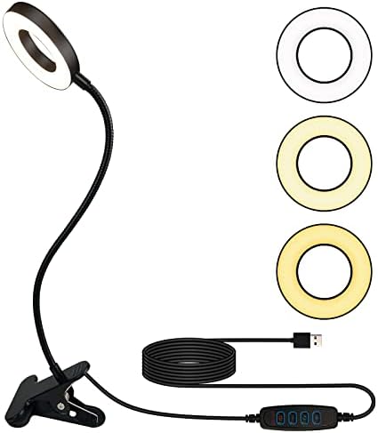 Amazon.com: NaughtyKid Desk Ring Light with Clip, LED Desk Lamp, 3 ...