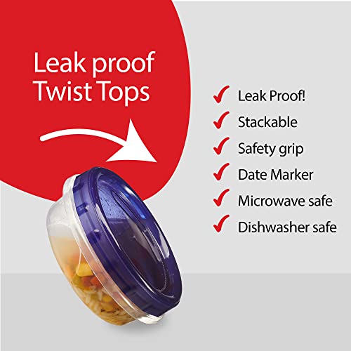Snapklik.com : PLASTICPRO 6 Pack Twist Cap Food Storage Containers