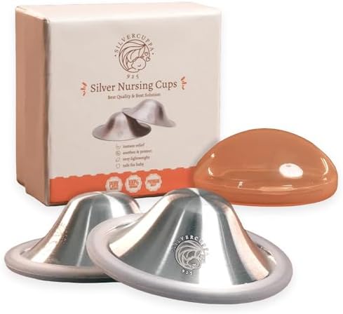Amazon.com : Original 999 Pure Silver Nursing Cups with Silicone Pads ...