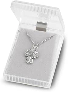 Amazon.com: Pewter Four Way Cross (443BX) .75" Tall, on 18" Chain ...