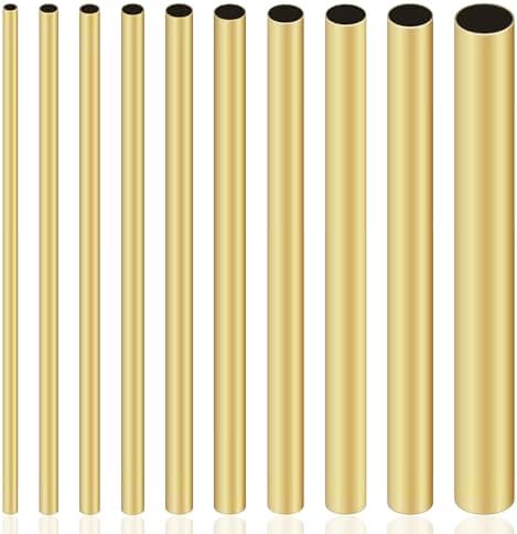 iMeistek 10 Pcs Brass Seamless Round Tube Tube 2mm 3mm 3.5mm 4mm 4.5mm ...