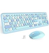 Amazon.com: MOFII Wireless Keyboard and Mouse Combo, Blue Colorful ...