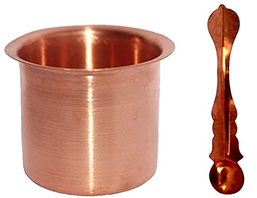 Buy Copper, Set of Panchpatra and Pali (Vessel, Spoon) for Abhishek in ...
