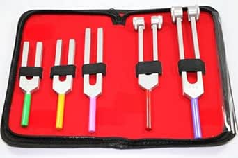 Amazon.com: Diagnostic Premium Tuning Fork Set Colored 5pcs with Pouch ...