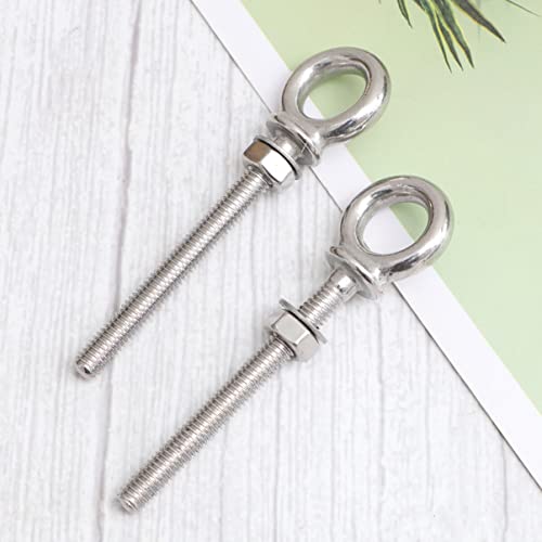 Metal S Hooks Stainless Steel Lifting Eye Bolts – M8 Eye Bolt with Nuts ...