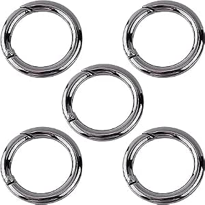 Versatile Set of 5 Spring Locking Carabiners Zinc Alloy Clips for Bags ...