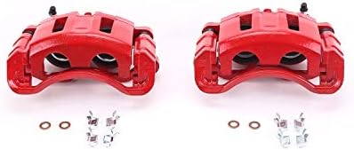 Amazon.com: Power Stop Front S5534 Pair of High-Temp Red Powder Coated ...
