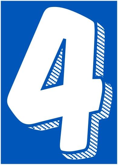 Amazon.com - #4 Number Window Stickers 7.5 Inch Vinyl White Blue - Auto ...