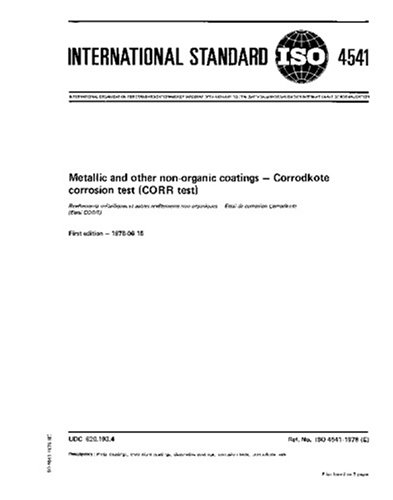 ISO 4541:1978, Metallic and other non-organic coatings - Corrodkote ...