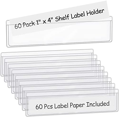Amazon.com : 60 Pack 1.2" x 4.3" Self Adhesive Label Holders with 60Pcs ...