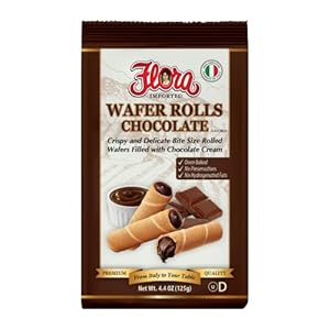 Amazon.com: Flora Wafer Rolls Chocolate – Light & Crispy Rolled Wafers ...