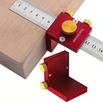 CCIEAO Woodworking Ruler Steel Ruler Positioning Block, Woodworking ...