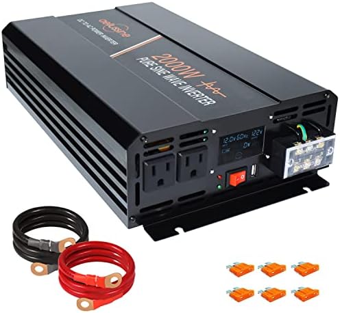 Amazon.com: aeliussine 1000W Pure Sine Wave Inverter-12V DC to 110V ...