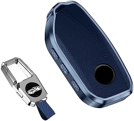 Amazon.com: SANRILY Metal & Leather Key Fob Cover Key Fob Cover for BMW ...