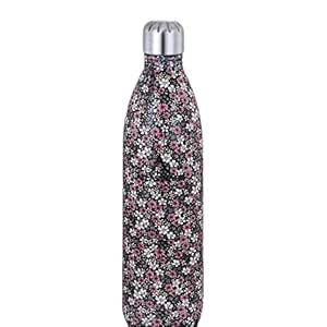 Atlasware Stainless Steel Black Floral Design Vacuum Bottle - 700 Ml ...